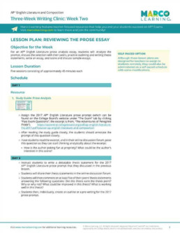 Marco Learning's Free AP® English Literature Three-Week Writing Clinic